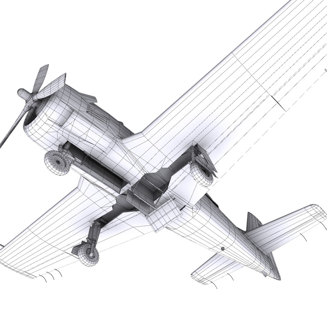 North American T-28 Trojan 3d Max