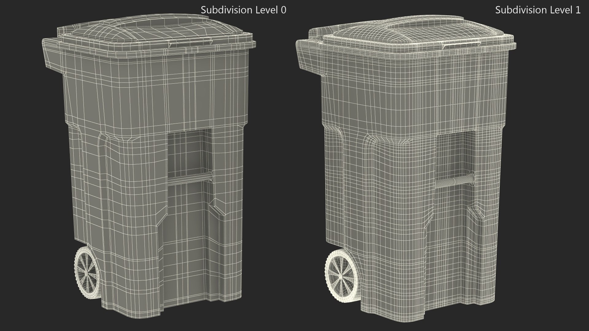 Red Plastic Wheeled Kitchen Trash Can 3D Model - TurboSquid 2139400