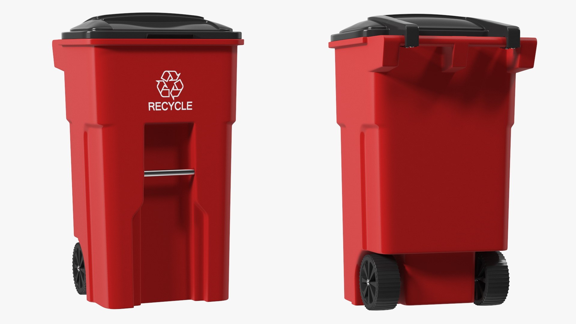 Red Plastic Wheeled Kitchen Trash Can 3D Model - TurboSquid 2139400