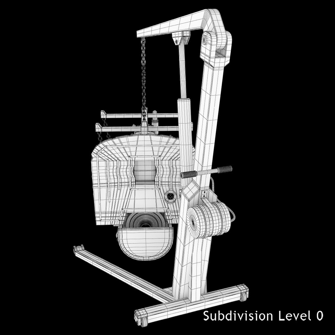 Workshop Crane Engine 3d Model