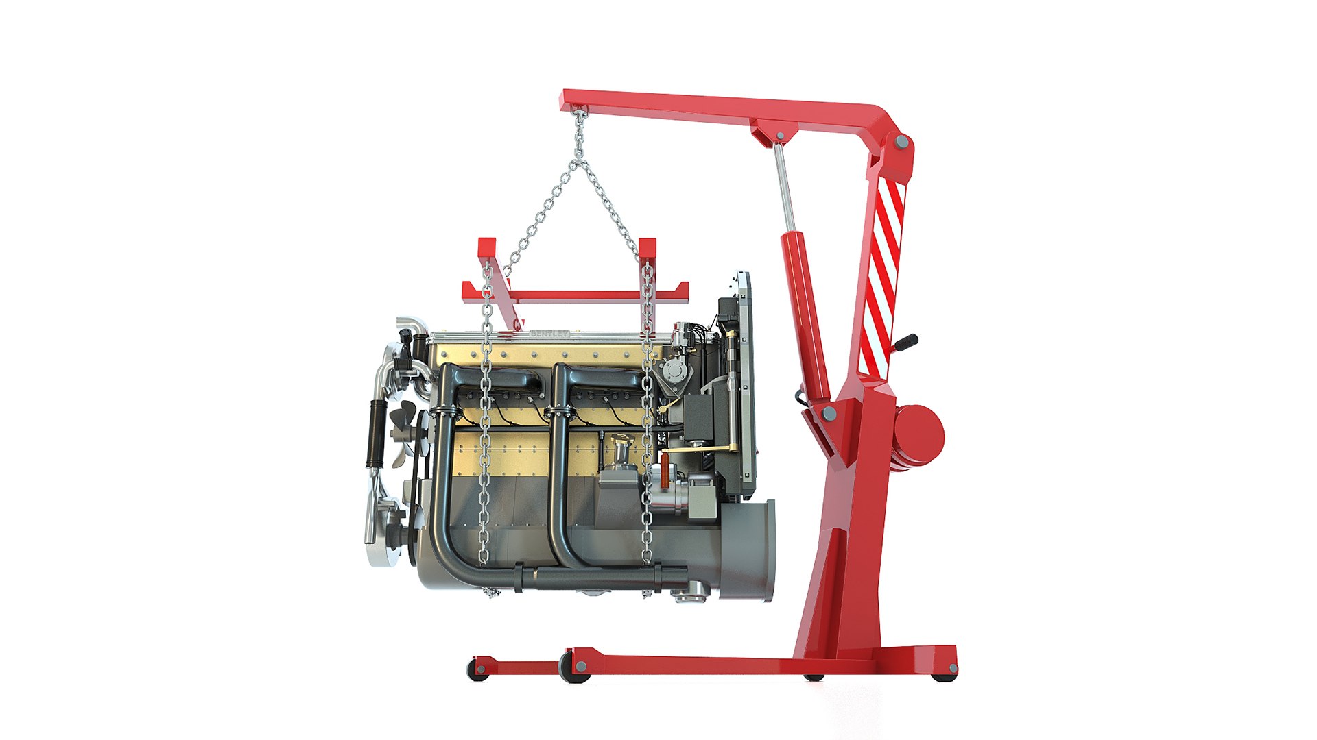 Workshop Crane Engine 3d Model