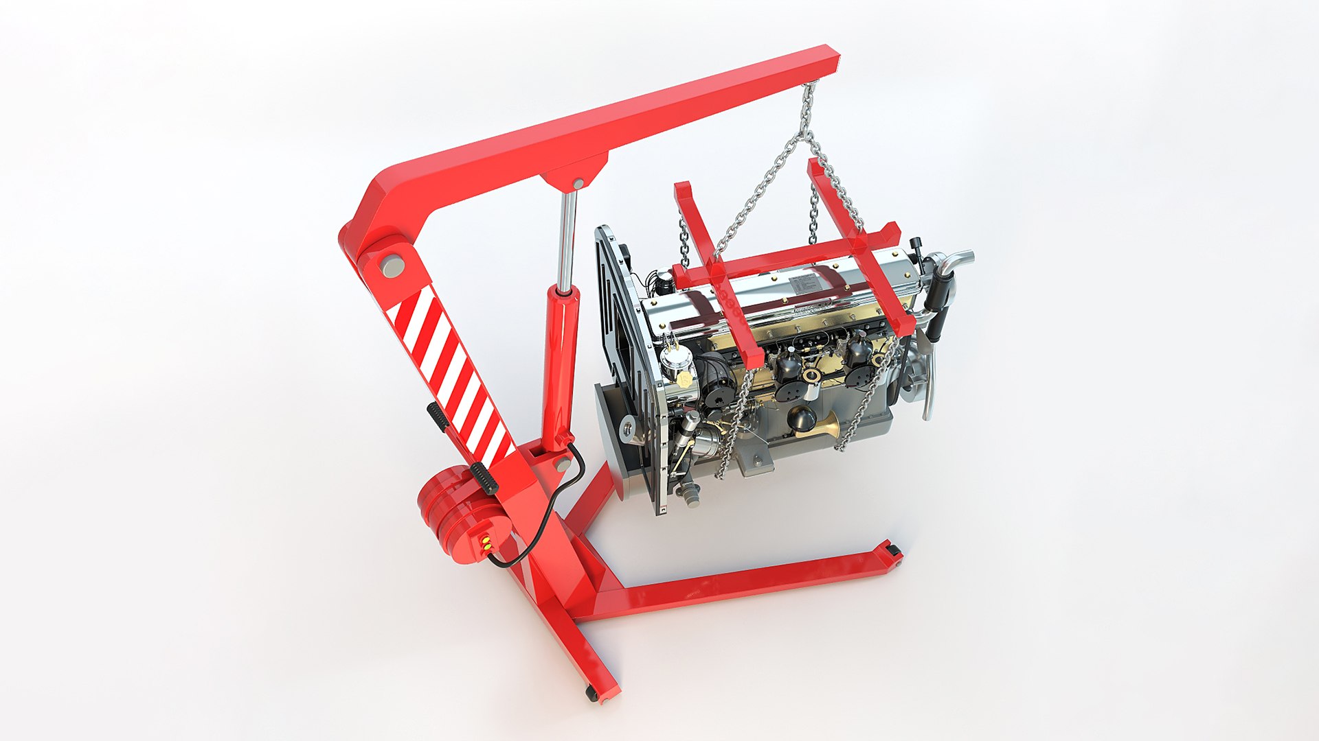 Workshop Crane Engine 3d Model