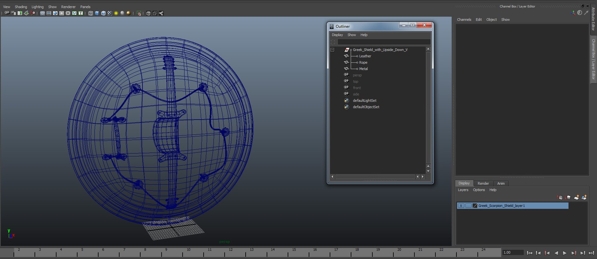 3d Model Greek Scorpion Shield