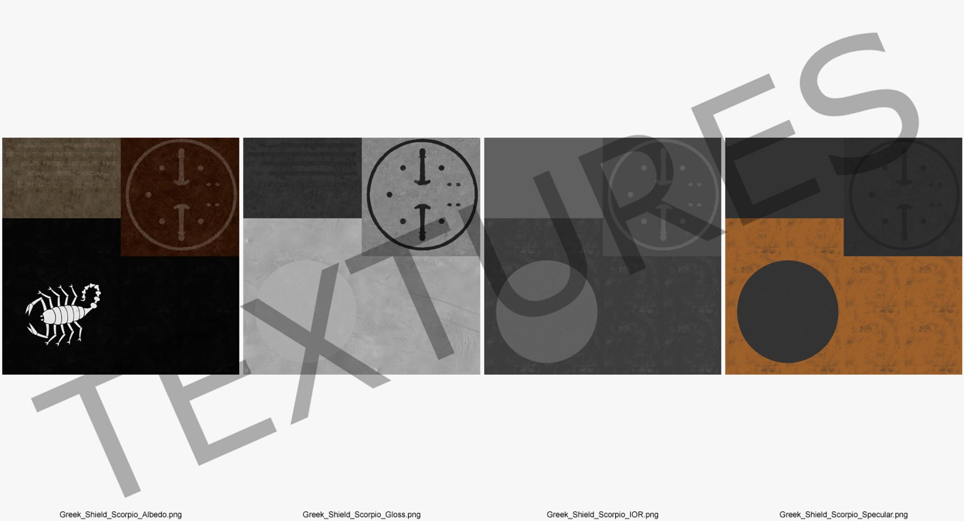 3d Model Greek Scorpion Shield