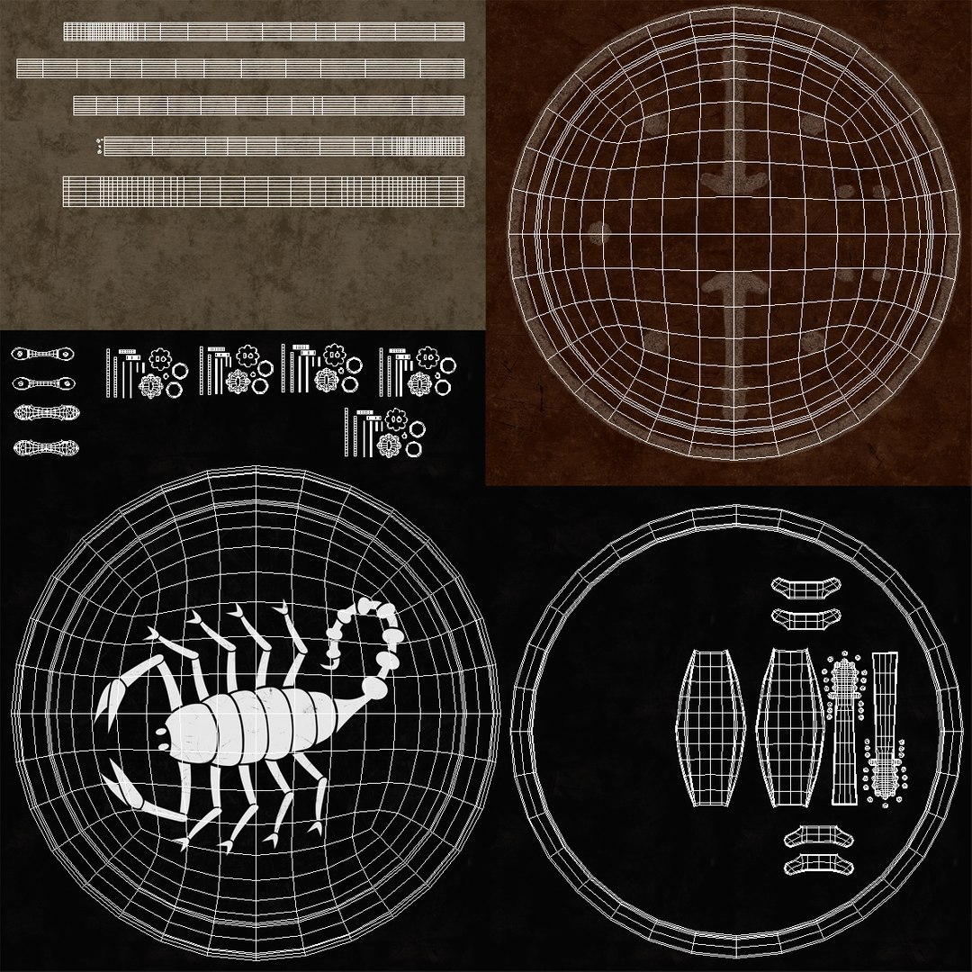 3d Model Greek Scorpion Shield