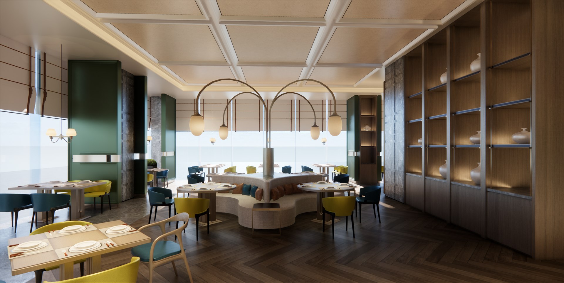 Cafeteria Restaurant Interior Design-A1 3D Model - TurboSquid 2036258