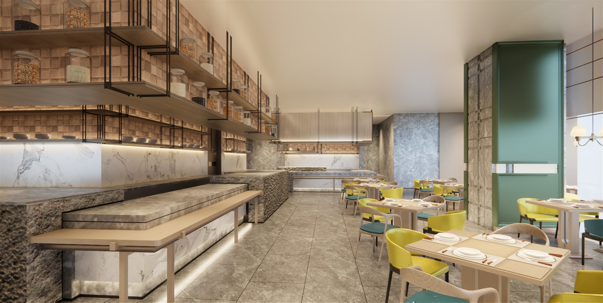 Cafeteria Restaurant Interior Design-A1 3D Model - TurboSquid 2036258