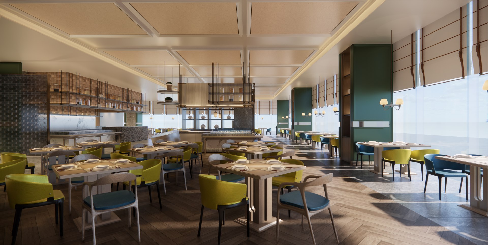 Cafeteria Restaurant Interior Design-A1 3D Model - TurboSquid 2036258