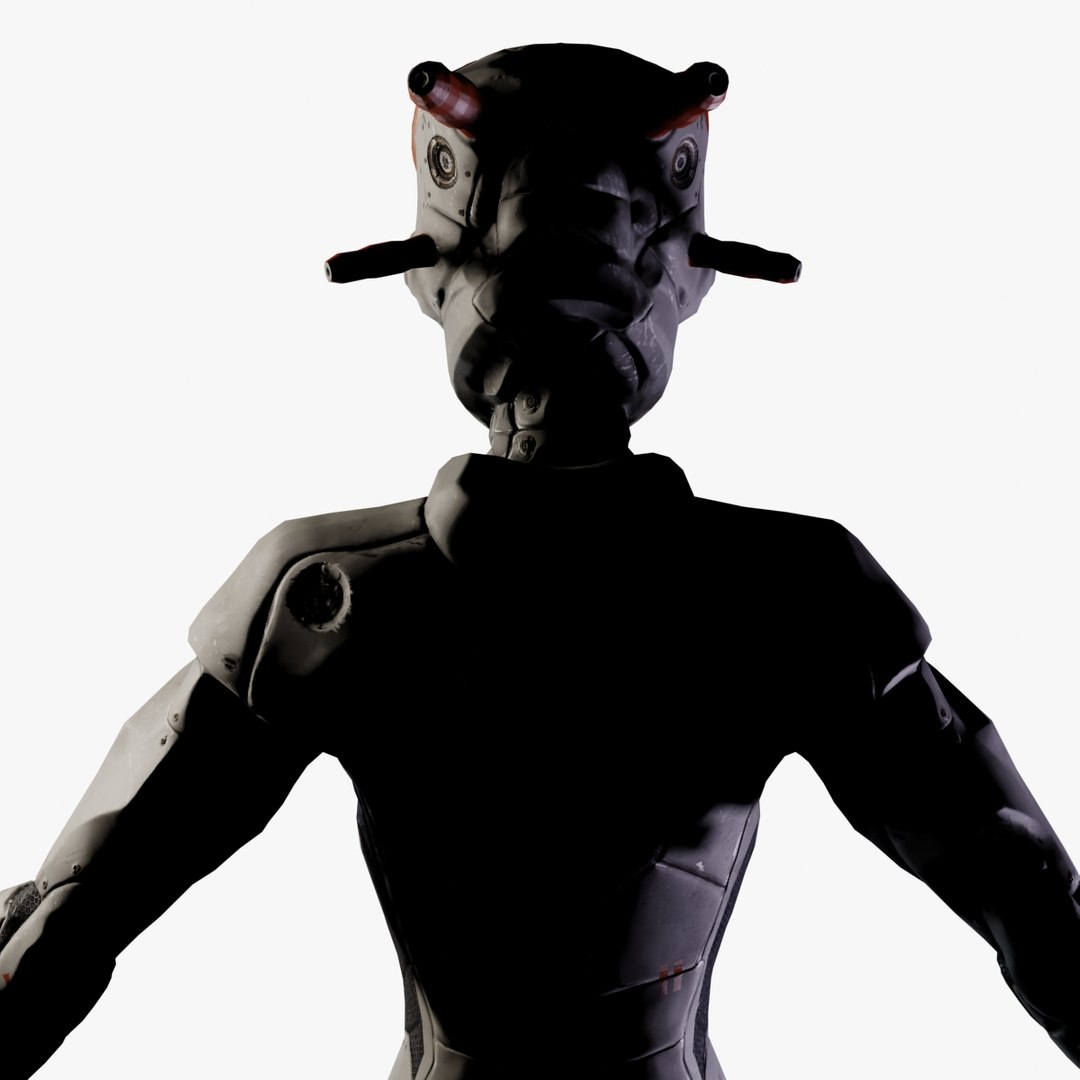 3d woman robotic astro model