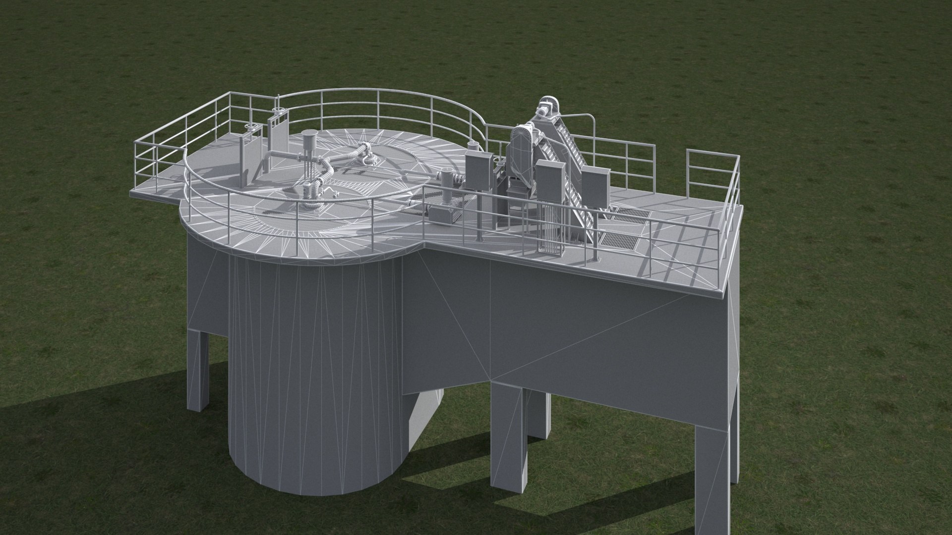 3D Model Wastewater Treatment Facility - TurboSquid 2179406