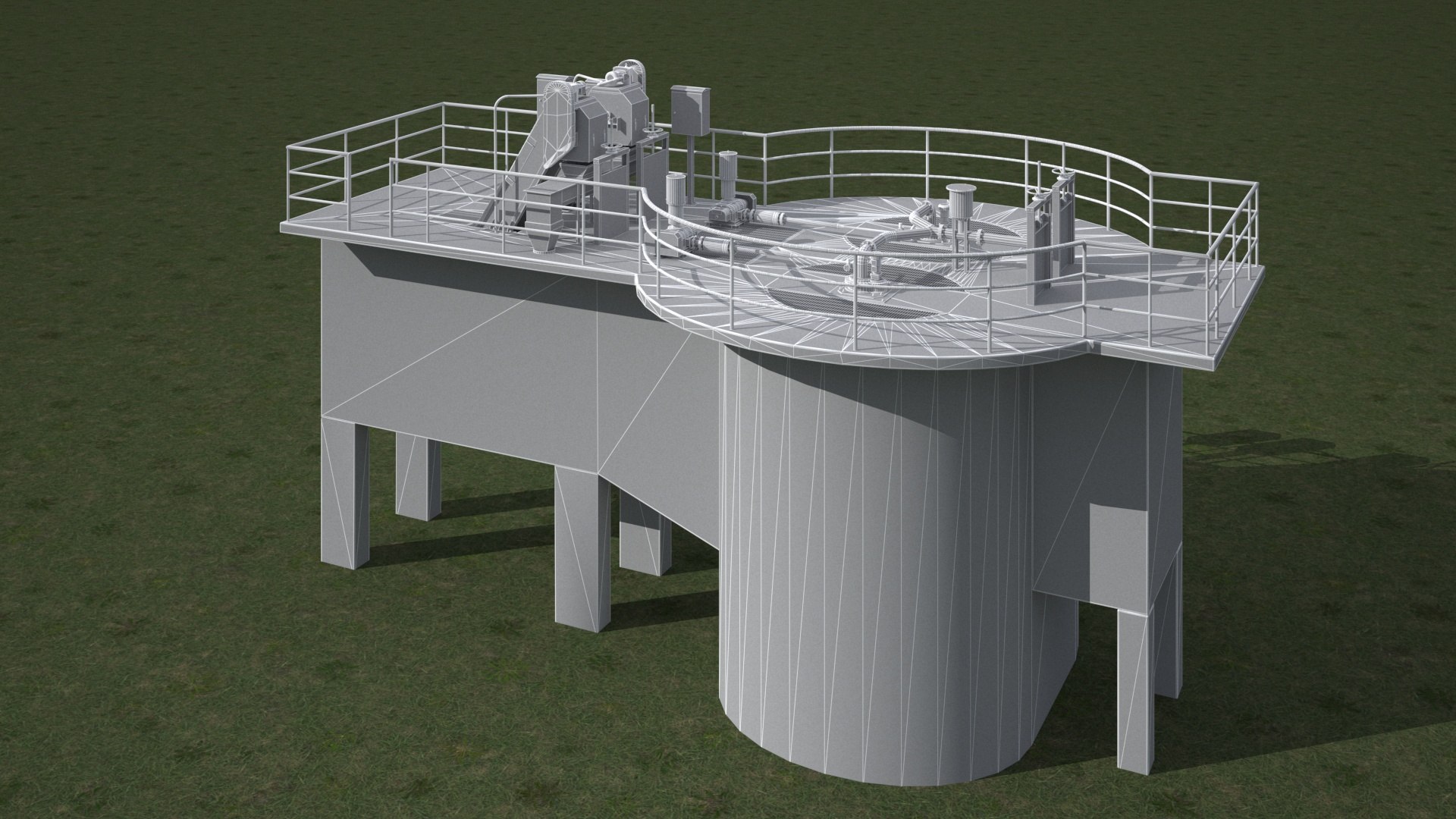 3D Model Wastewater Treatment Facility - TurboSquid 2179406
