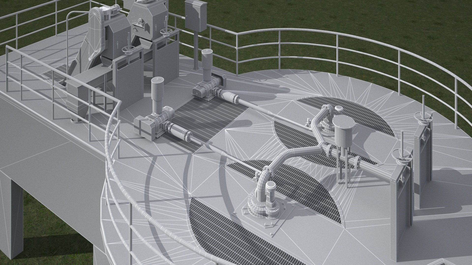 3D Model Wastewater Treatment Facility - TurboSquid 2179406
