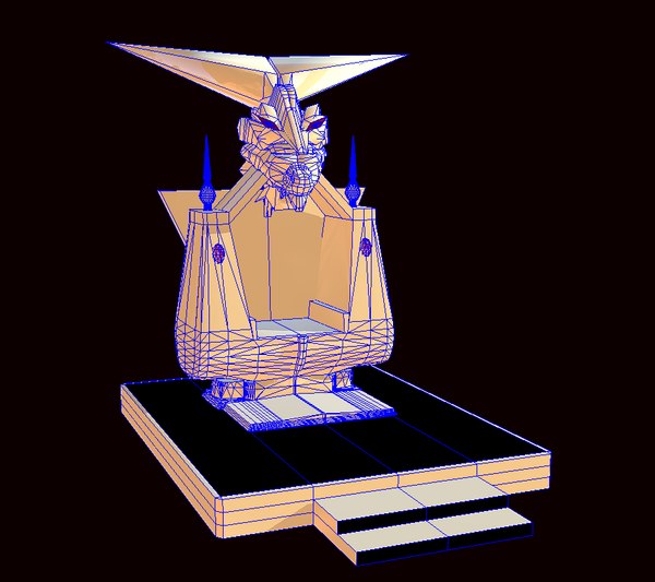 3D fantasy gold throne demon - TurboSquid 1238444
