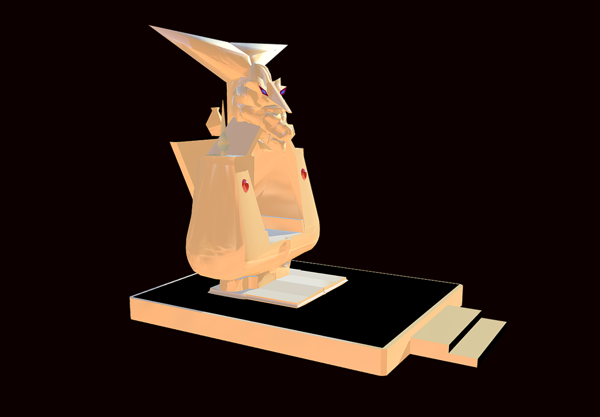 3D fantasy gold throne demon - TurboSquid 1238444