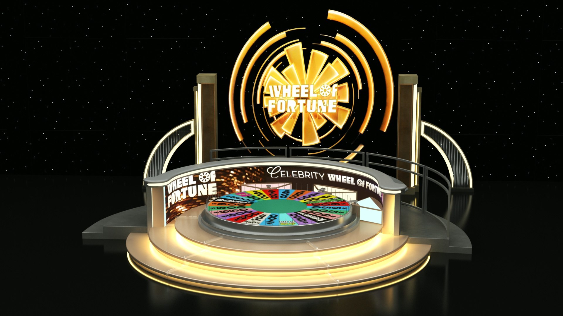 3D Wheel Of Fortune Studio Equipment Collection - TurboSquid 2272478