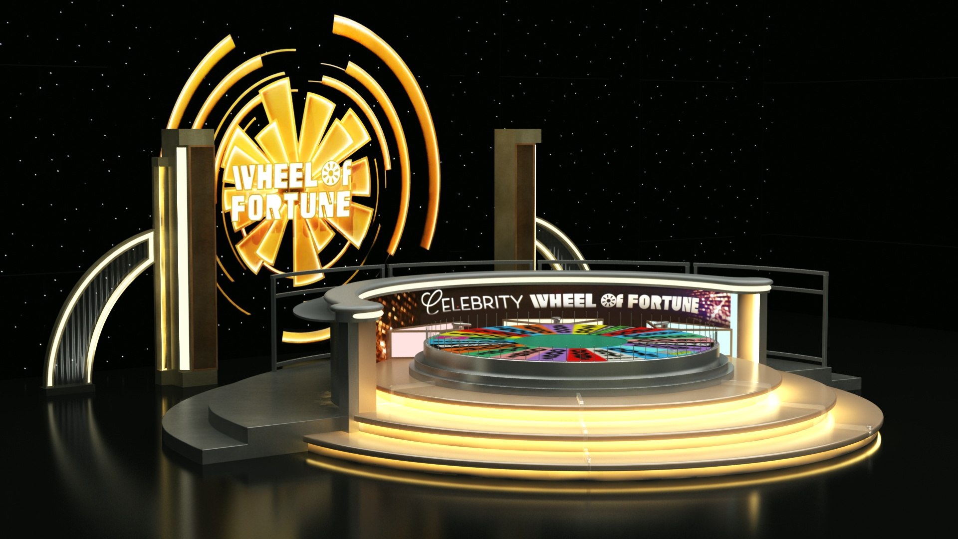 3D Wheel Of Fortune Studio Equipment Collection - TurboSquid 2272478