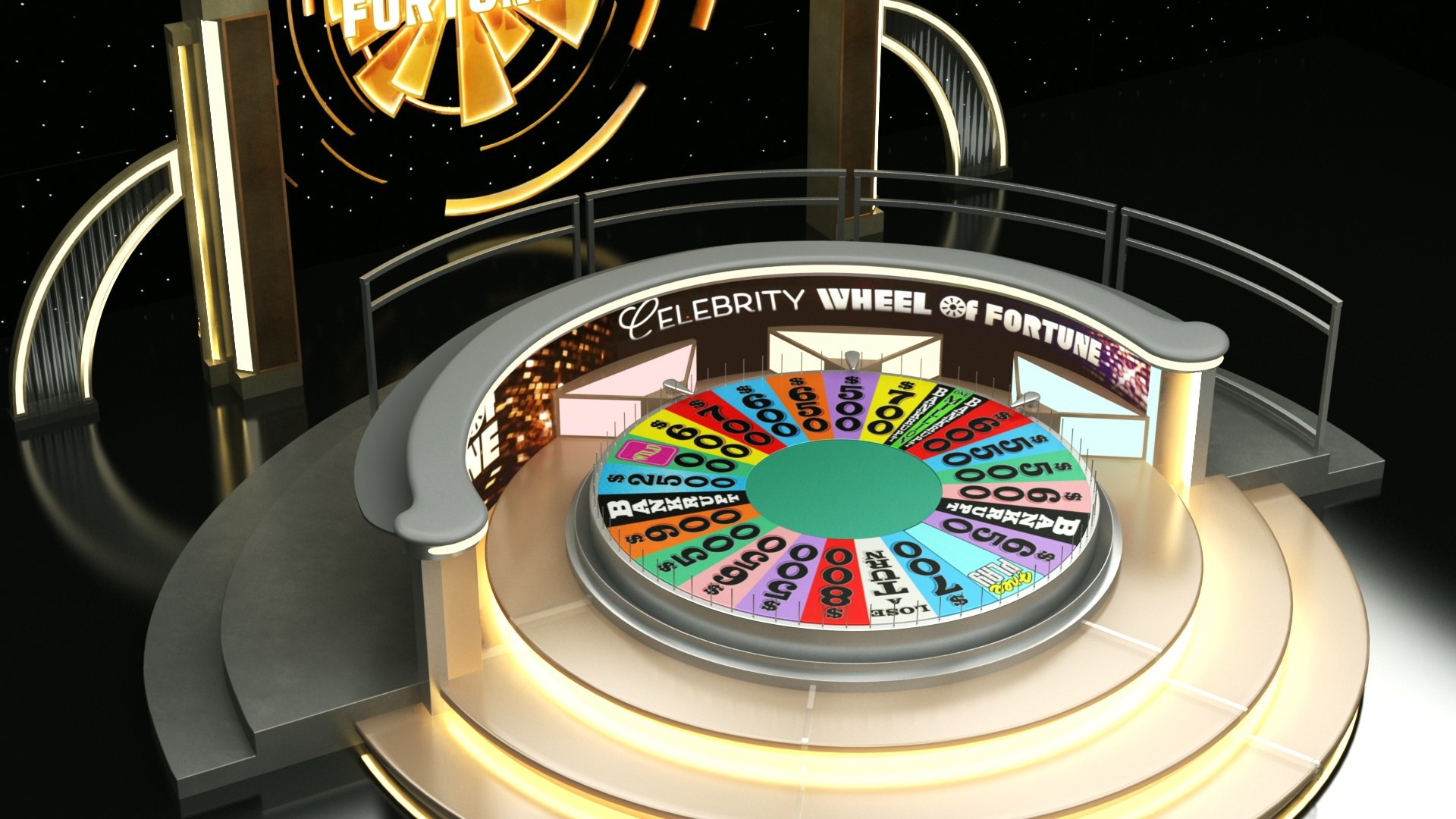 3D Wheel Of Fortune Studio Equipment Collection - TurboSquid 2272478