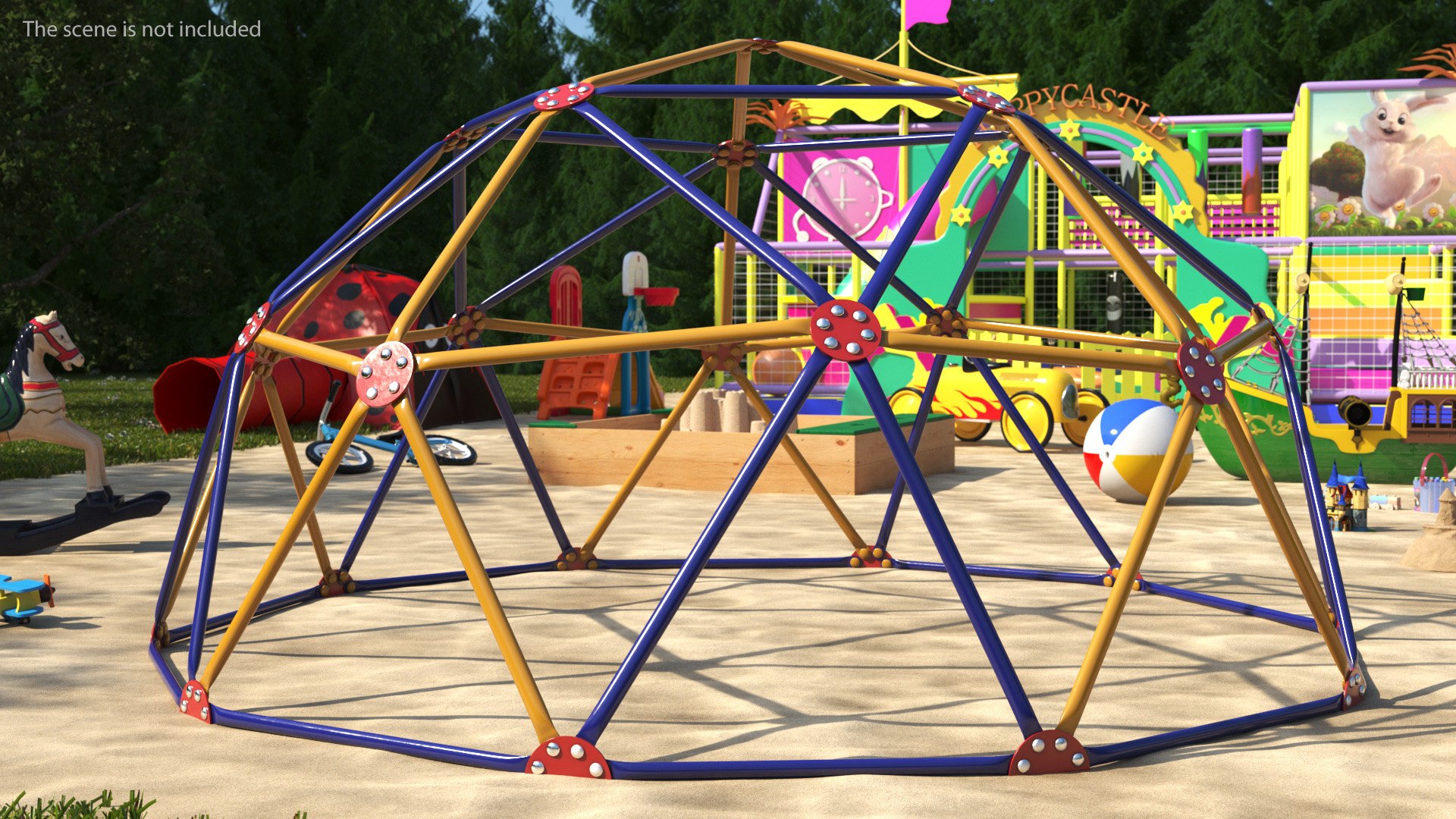 3D Children Playground Climbing-Dome Color Model - TurboSquid 1980712