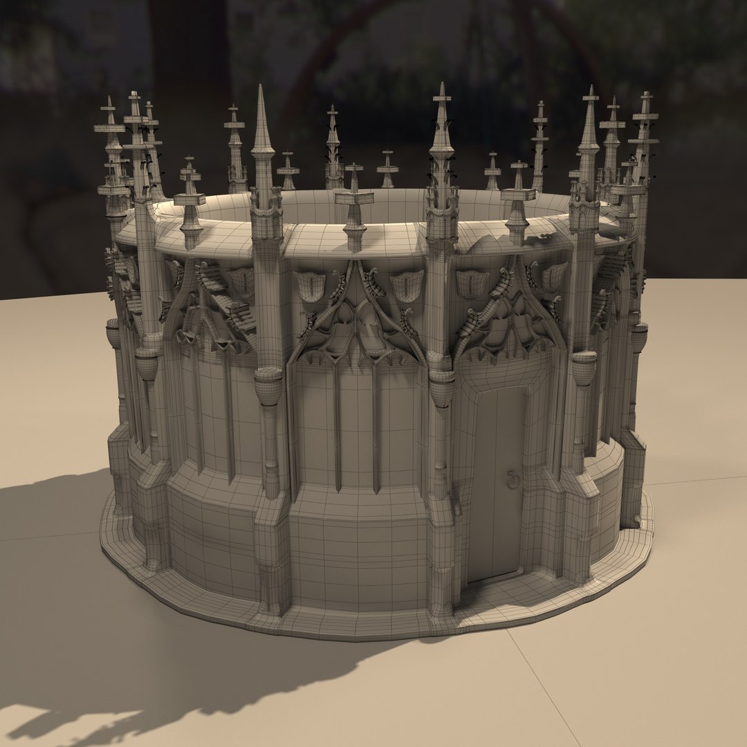 3D Gothic Fountain Model - TurboSquid 1658514