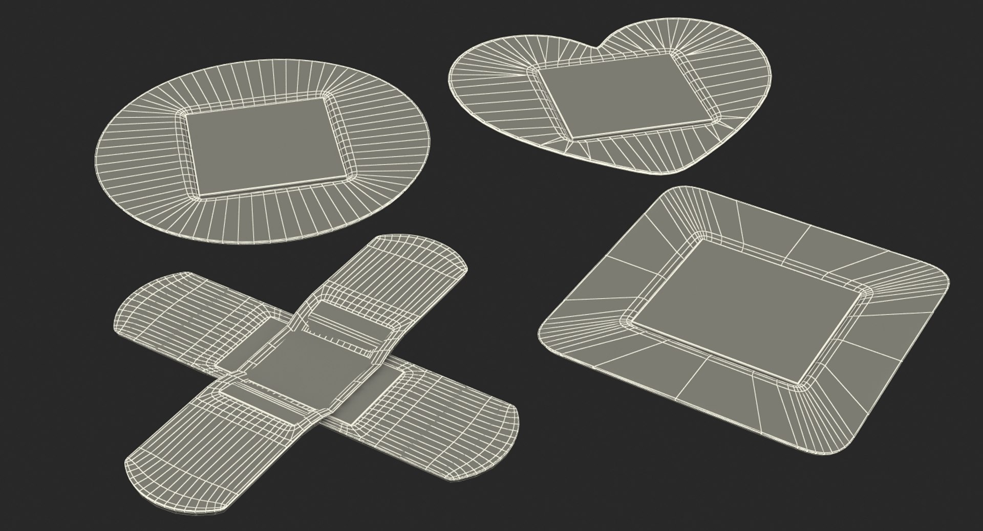 Band aid set 3D model - TurboSquid 1333078