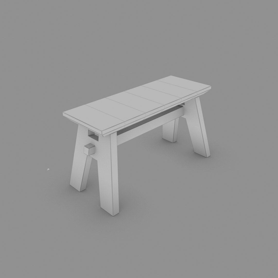 Japanese Wooden Bench 3D Model - TurboSquid 1776395
