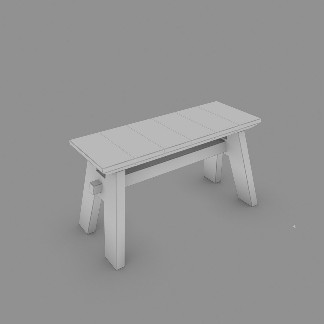 Japanese Wooden Bench 3D Model - TurboSquid 1776395