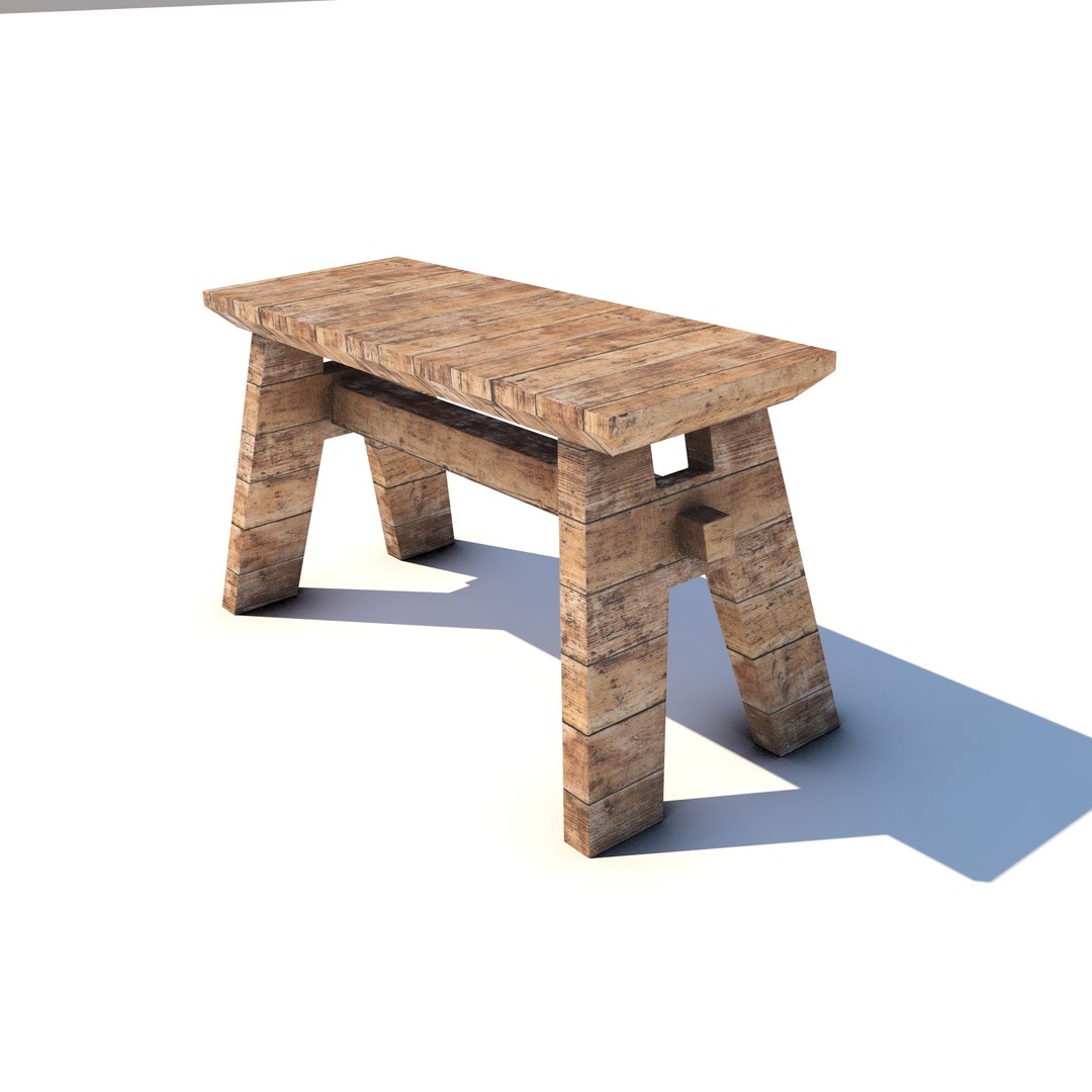 Japanese Wooden Bench 3D Model - TurboSquid 1776395