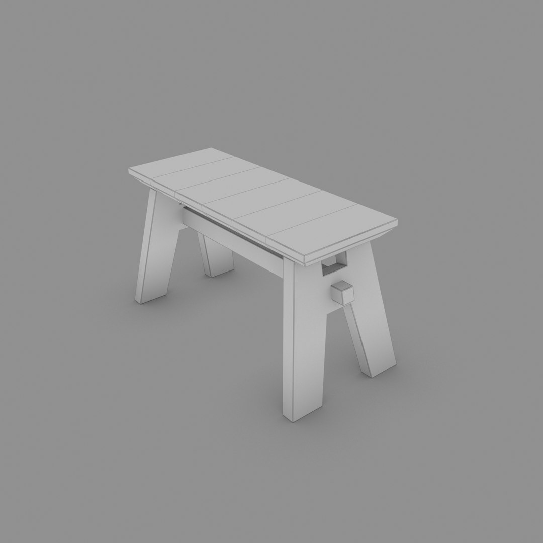 Japanese Wooden Bench 3D Model - TurboSquid 1776395