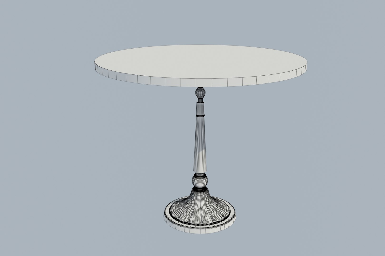 wrought iron marble table 3d model