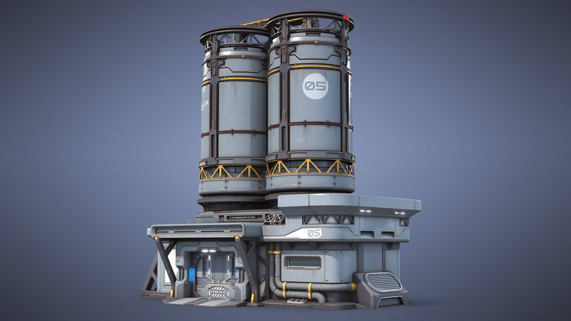 Sci-fi Building Silo PBR 3D - TurboSquid 1835571