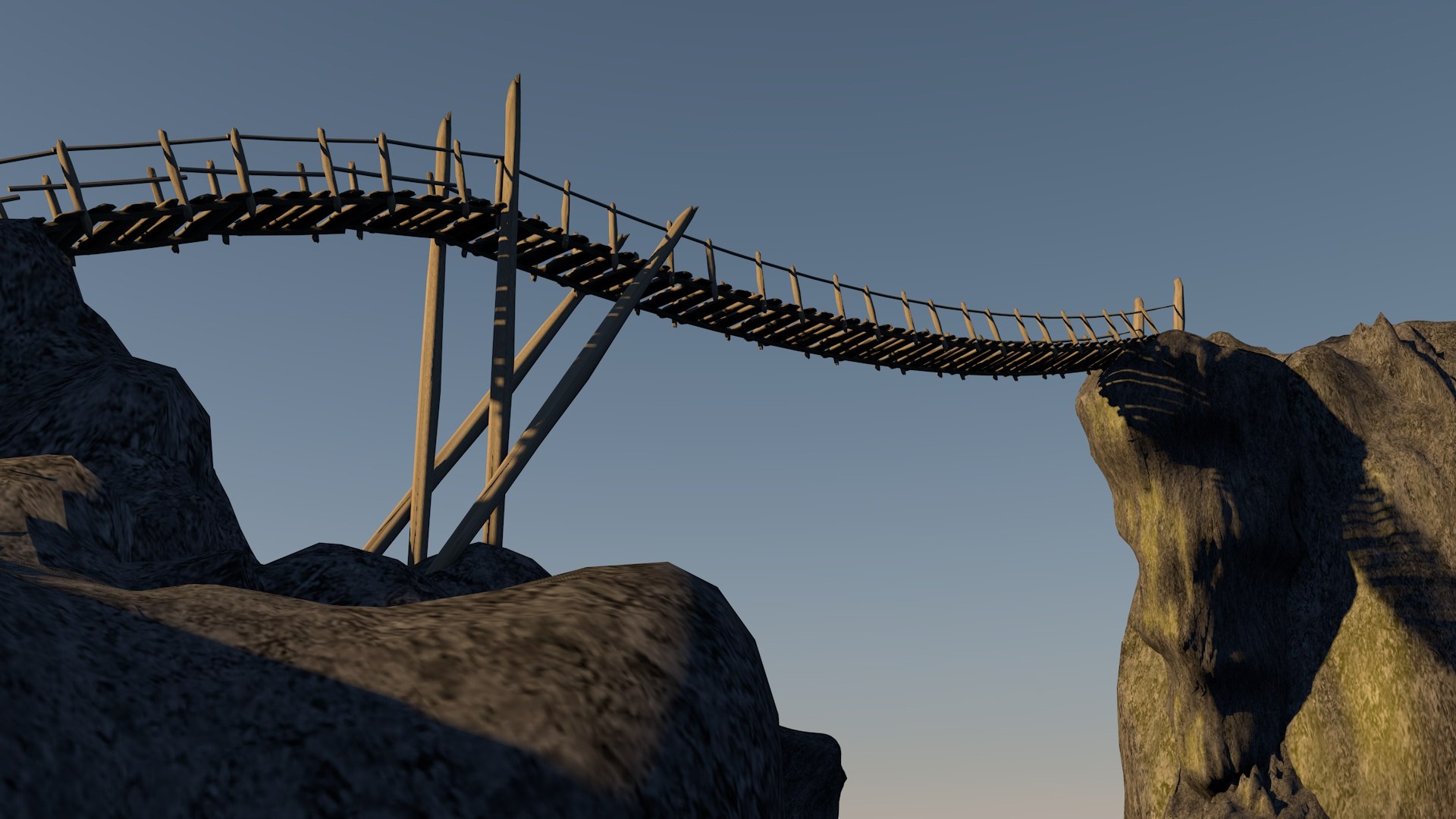 3D Wooden Bridge Model - TurboSquid 1708815