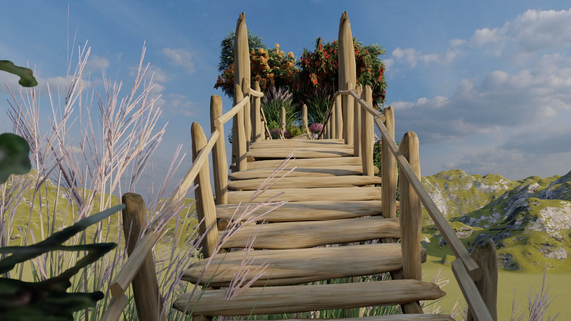 3D Wooden Bridge Model - TurboSquid 1708815
