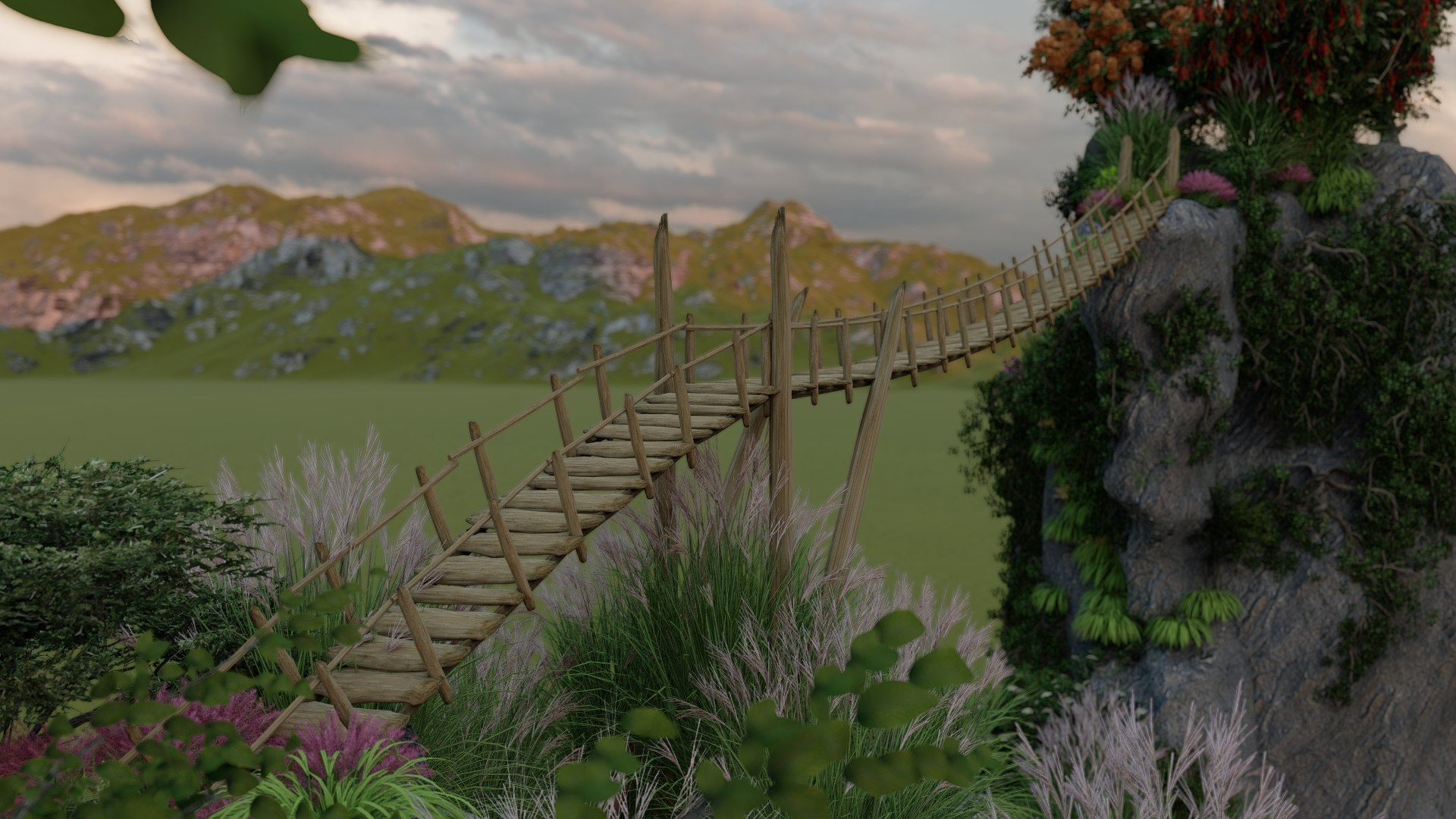 3D Wooden Bridge Model - TurboSquid 1708815