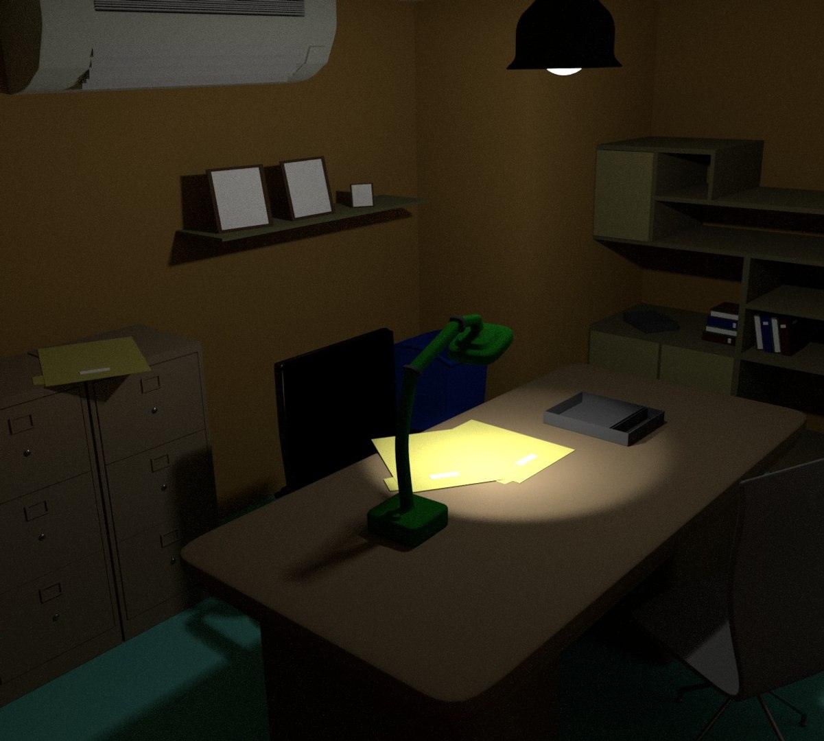 3D model simple office scene chairs - TurboSquid 1314049