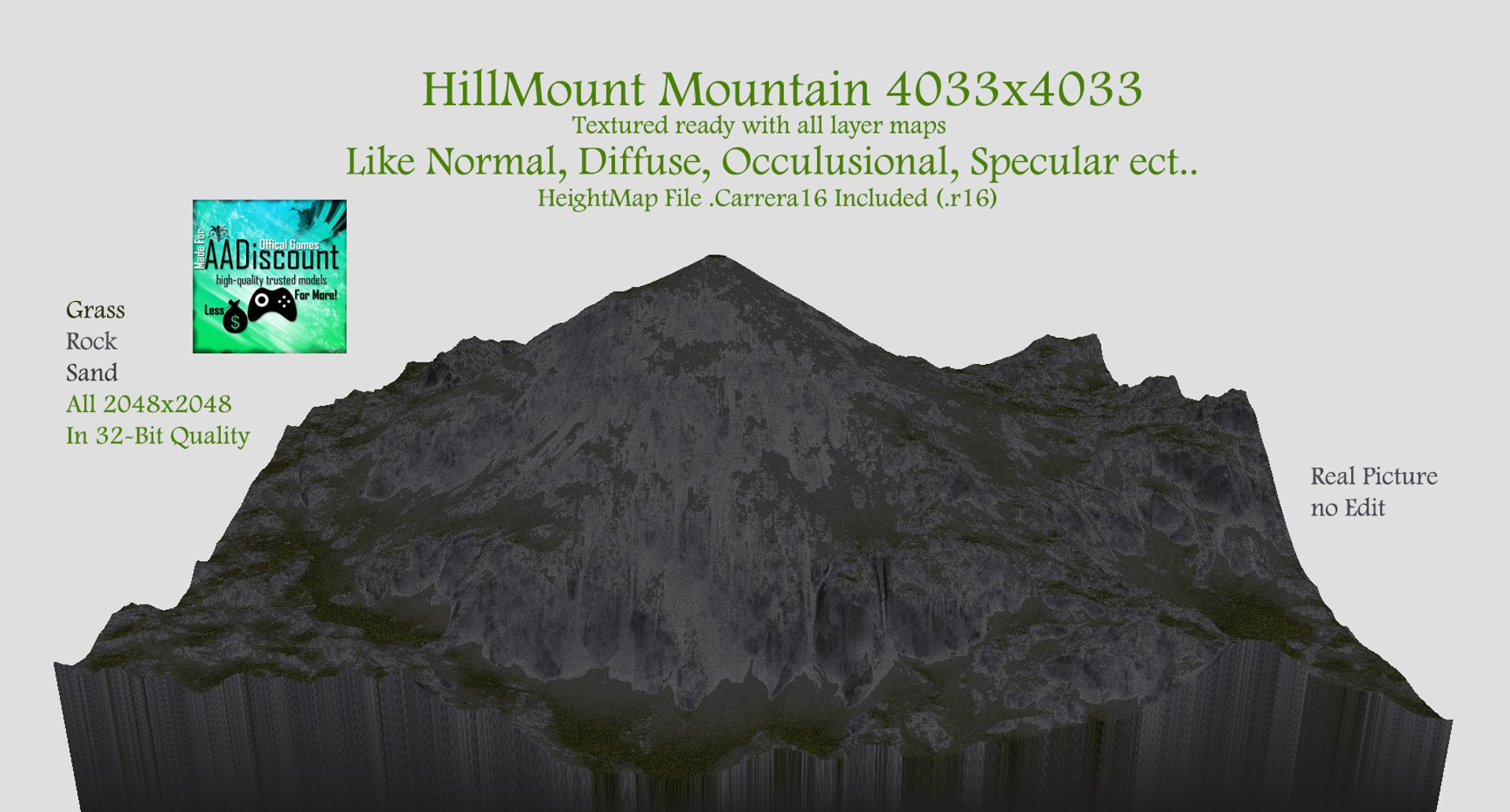 3d Professional Terrain Heightmap Model
