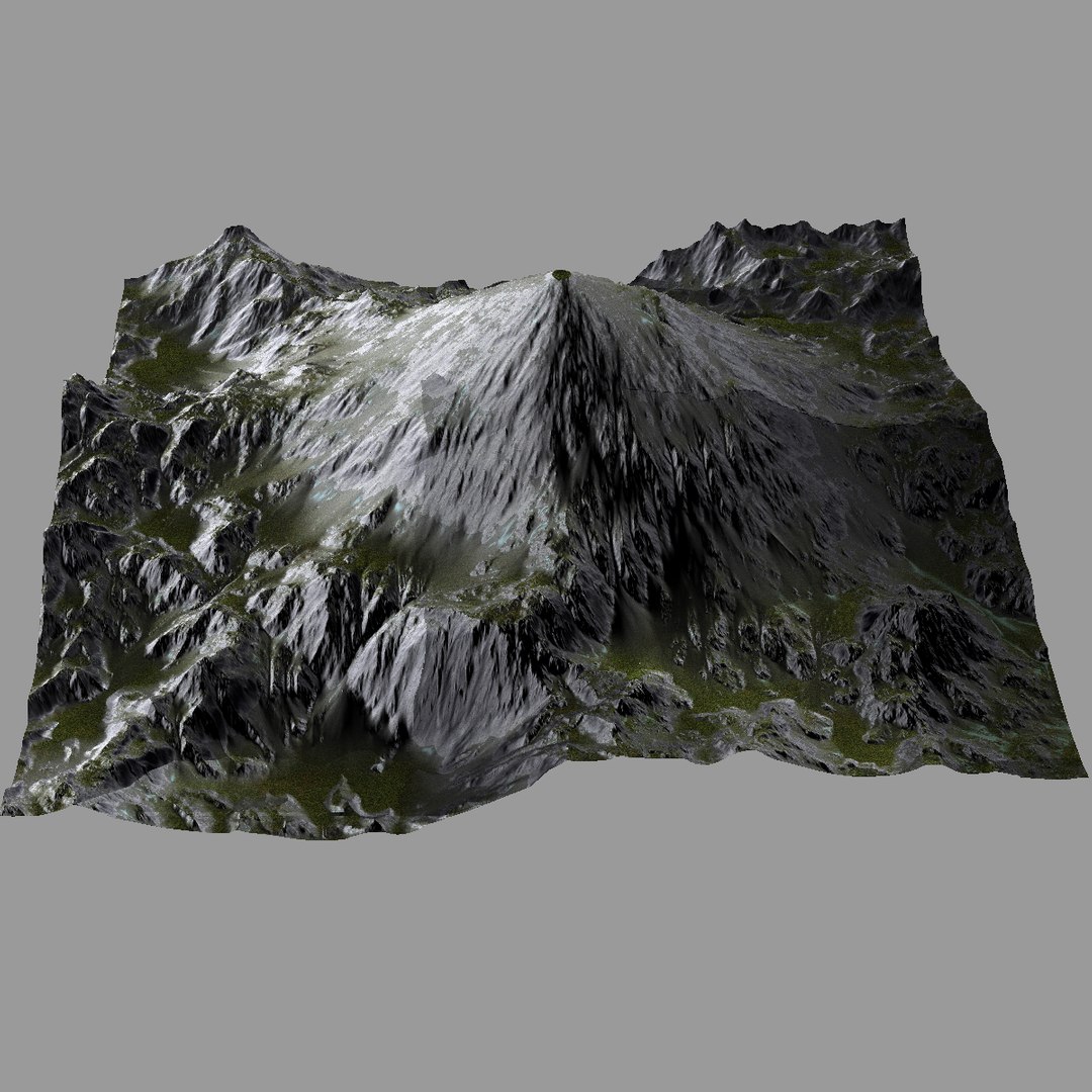 3d Professional Terrain Heightmap Model