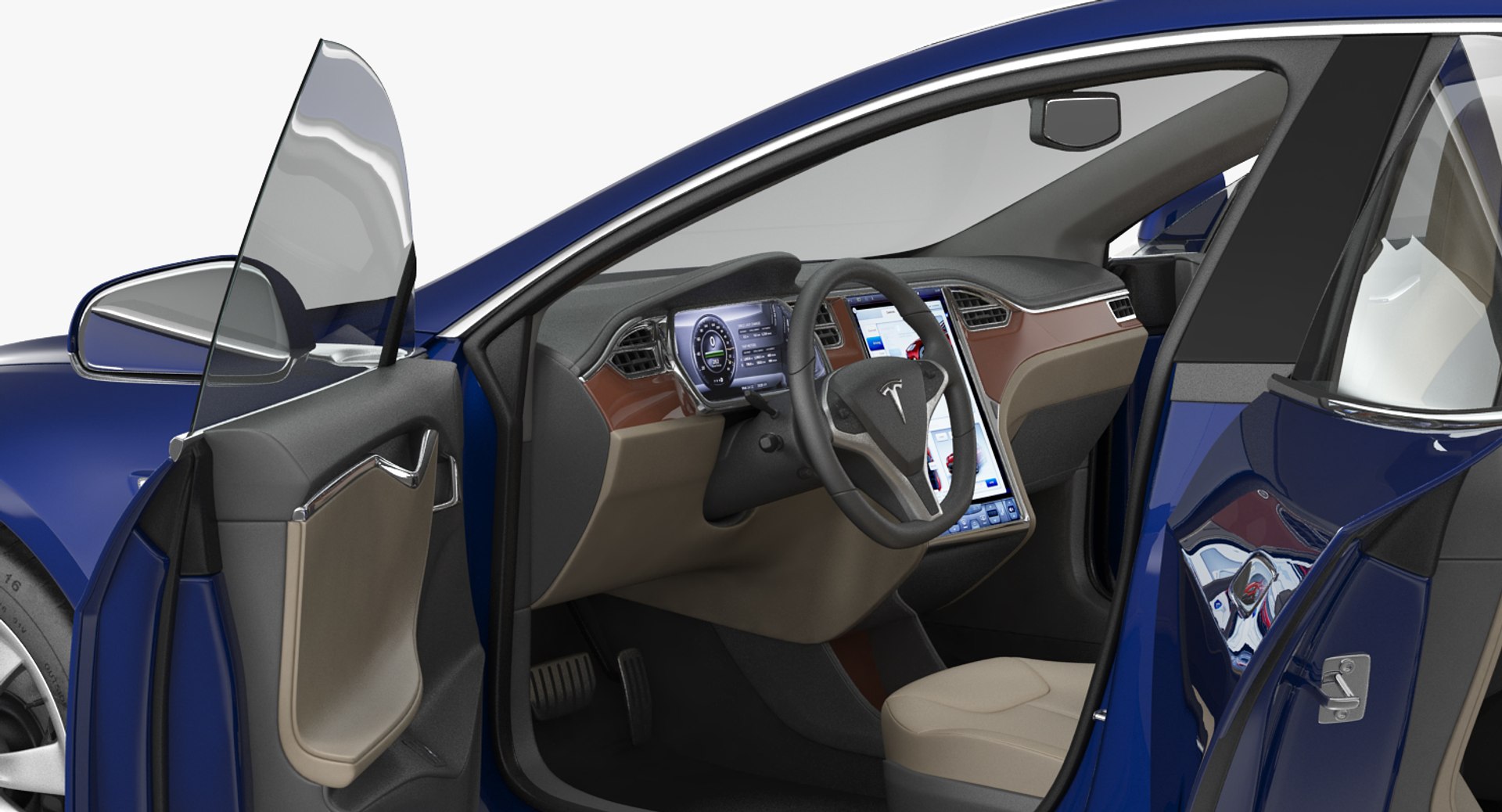 3D tesla s interior modeled - TurboSquid 1192458