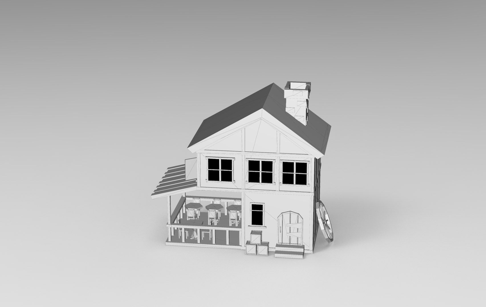 3D Medieval Restourand House Model - TurboSquid 1312482