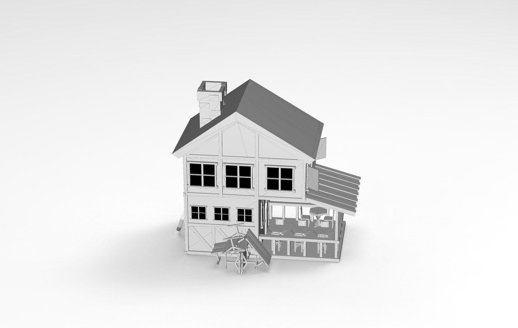 3D Medieval Restourand House Model - TurboSquid 1312482