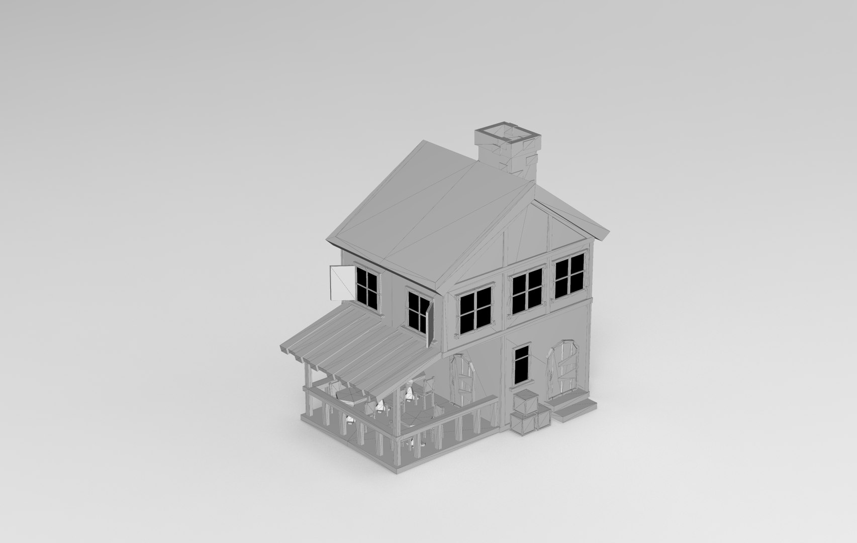 3D Medieval Restourand House Model - TurboSquid 1312482