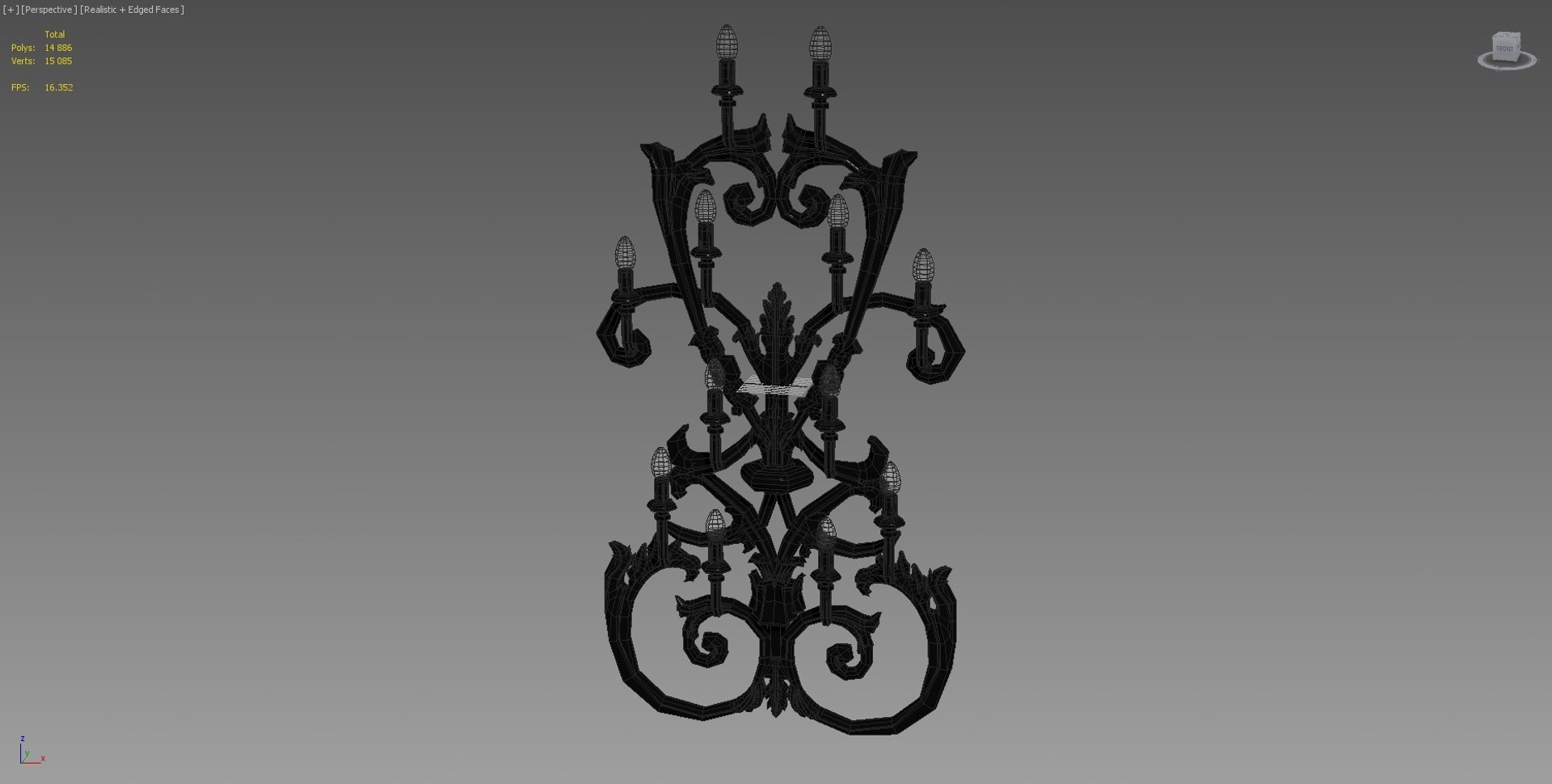 3d Sconce Baroque Rendering Model