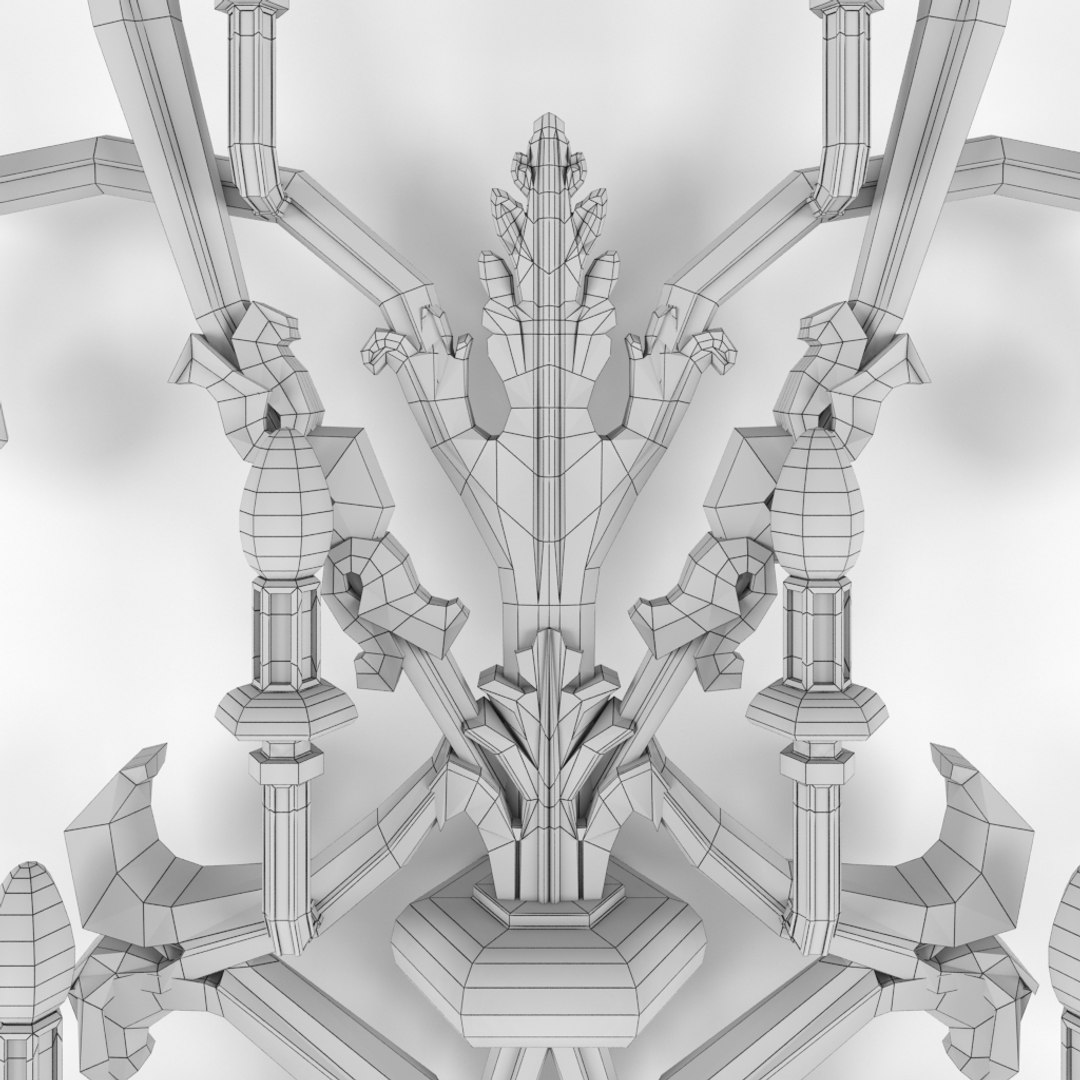 3d Sconce Baroque Rendering Model