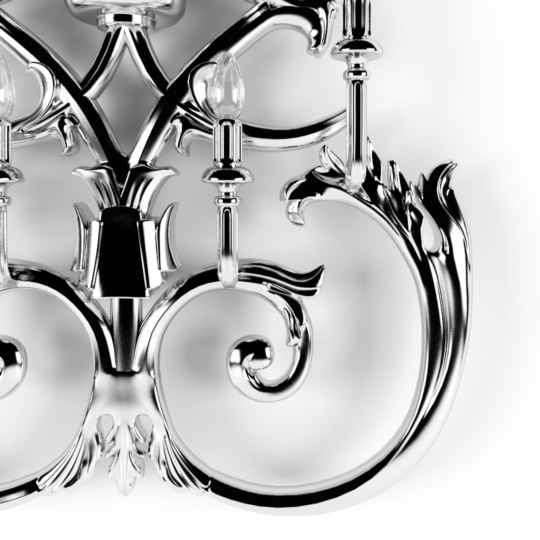 3d Sconce Baroque Rendering Model
