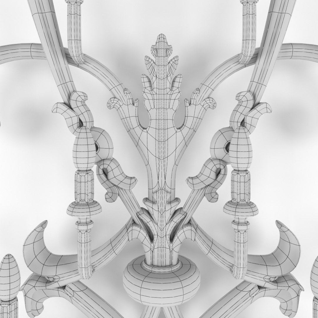 3d Sconce Baroque Rendering Model