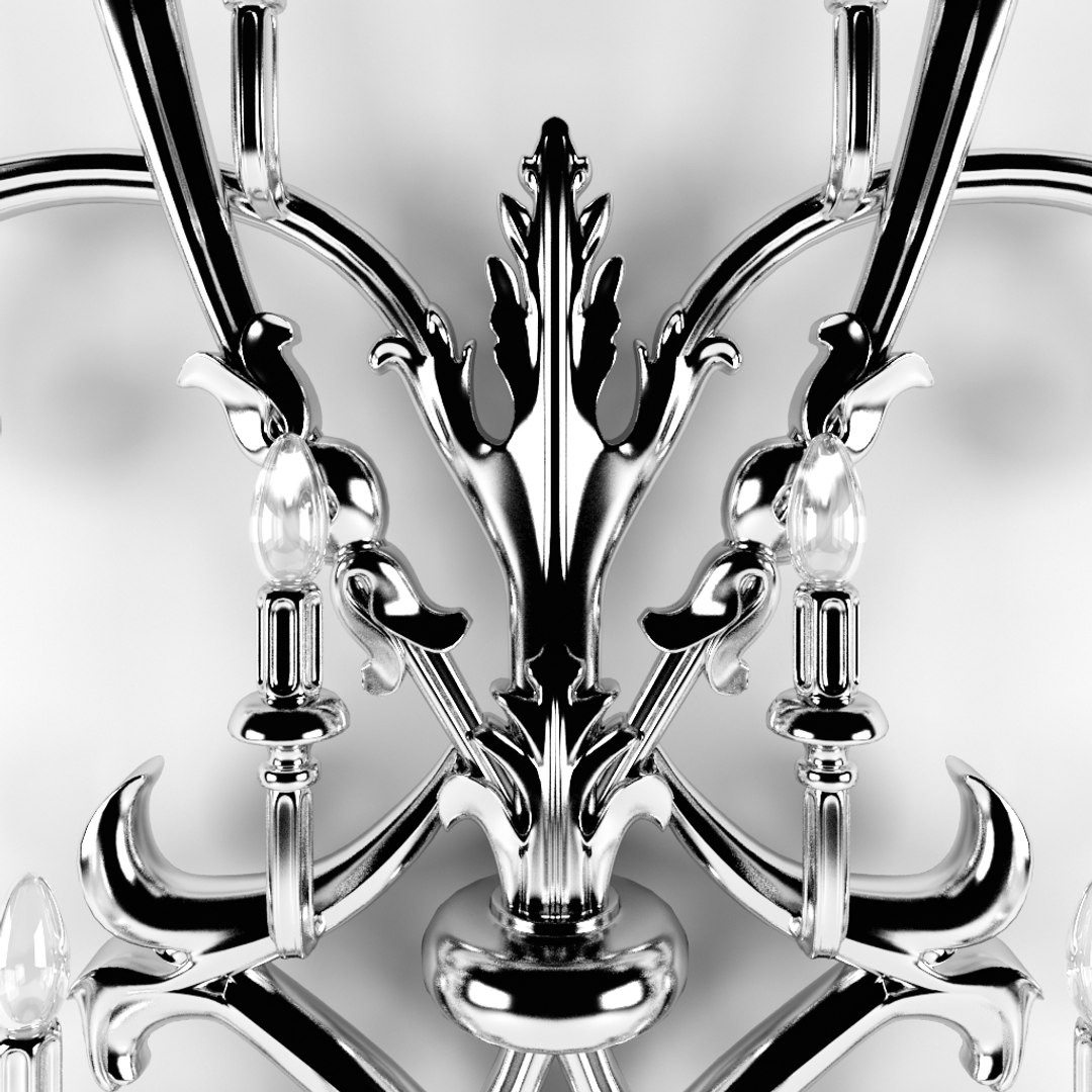 3d Sconce Baroque Rendering Model