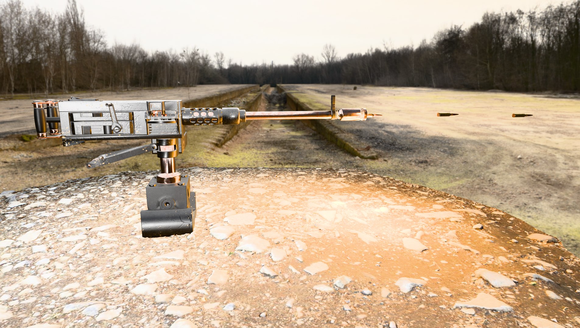 Machine Gun Firing Animated Turret 3D Model - TurboSquid 2408471