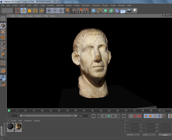 3d model bust roman