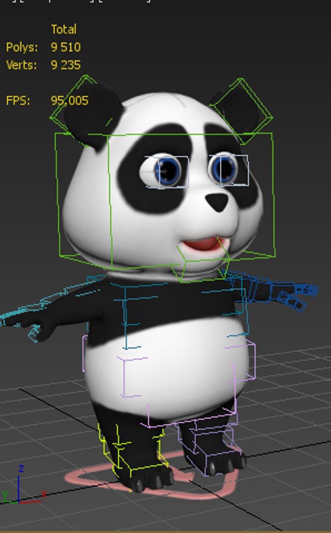 3D Cartoon Panda Bear Model - TurboSquid 1814026