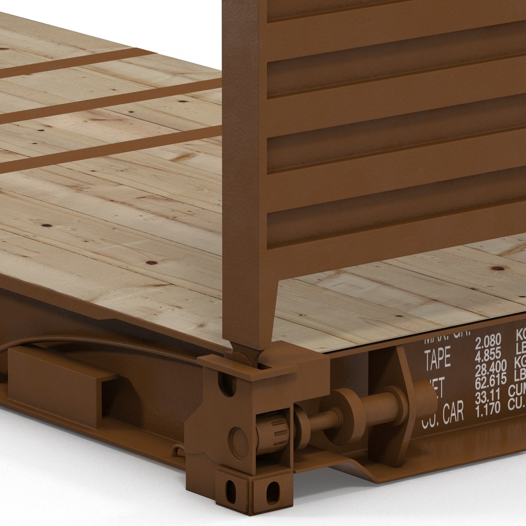 3d Flat Rack Container Brown