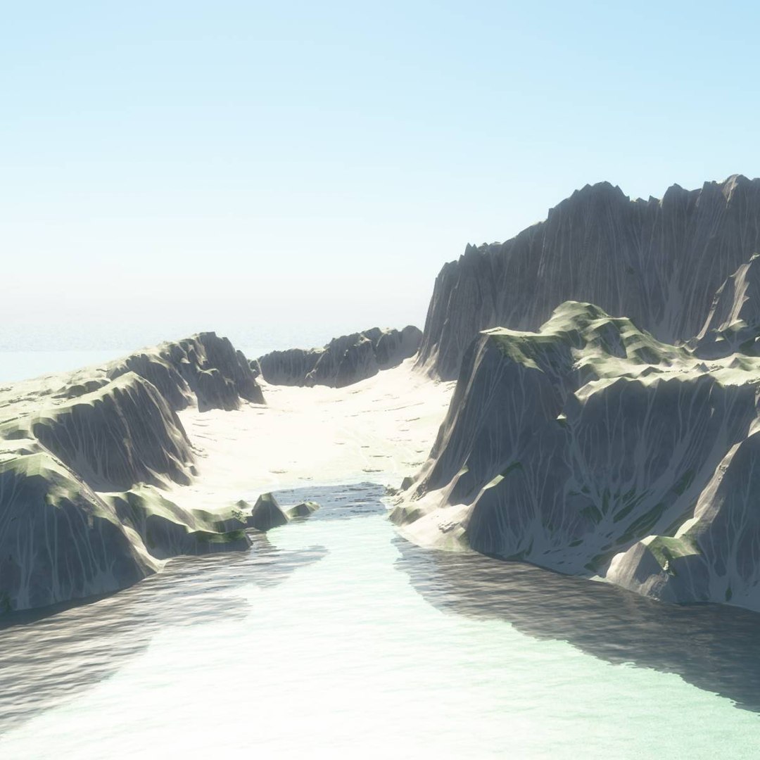 Mountain Island Terrain 3D Model - TurboSquid 1250643